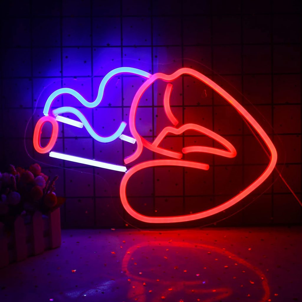 Smoking Lips Neon Sign New Style | Liuyang Lamps