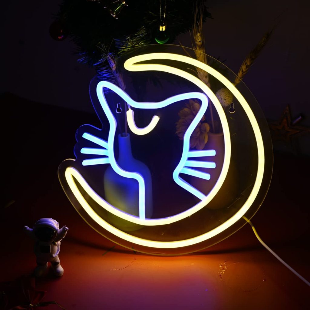Anime Moon Cat Neon Signs | Liuyang Lamps