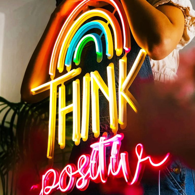 Aesthetic Think Positive Neon Sign | Liuyang Lamps