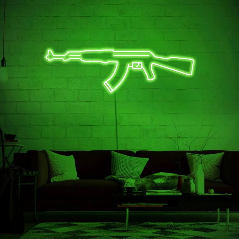 Gun AK47 Game Room Neon Lights | Liuyang Lamps