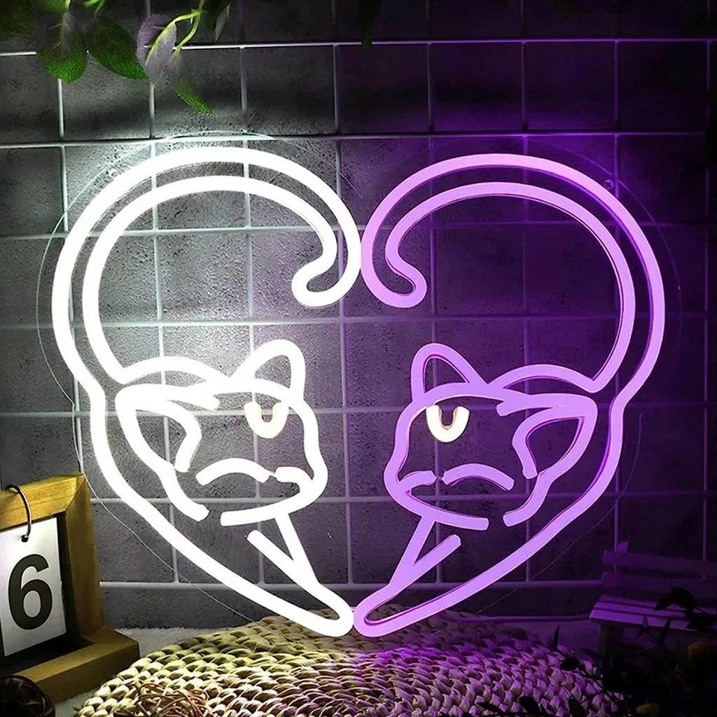 Two Cats Neon Sign | Liuyang Lamps