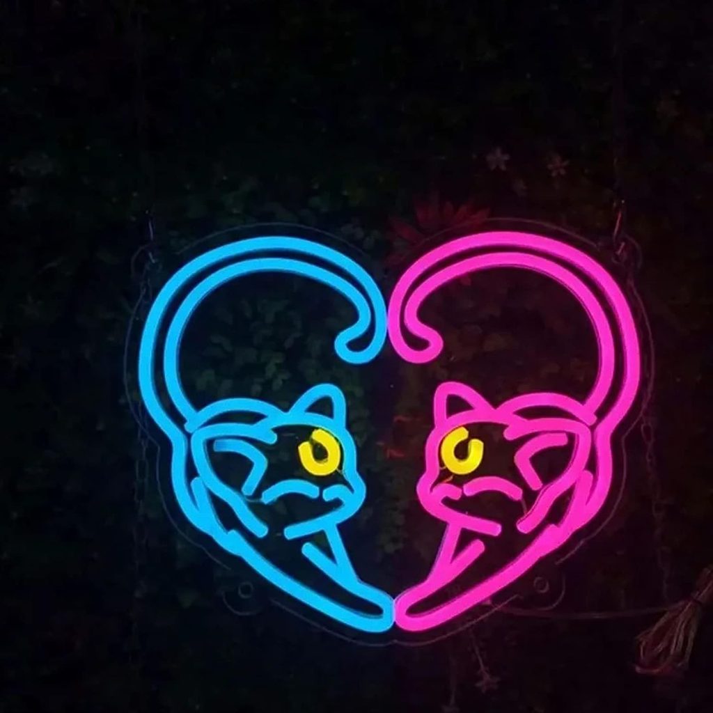 Two Cats Neon Sign | Liuyang Lamps